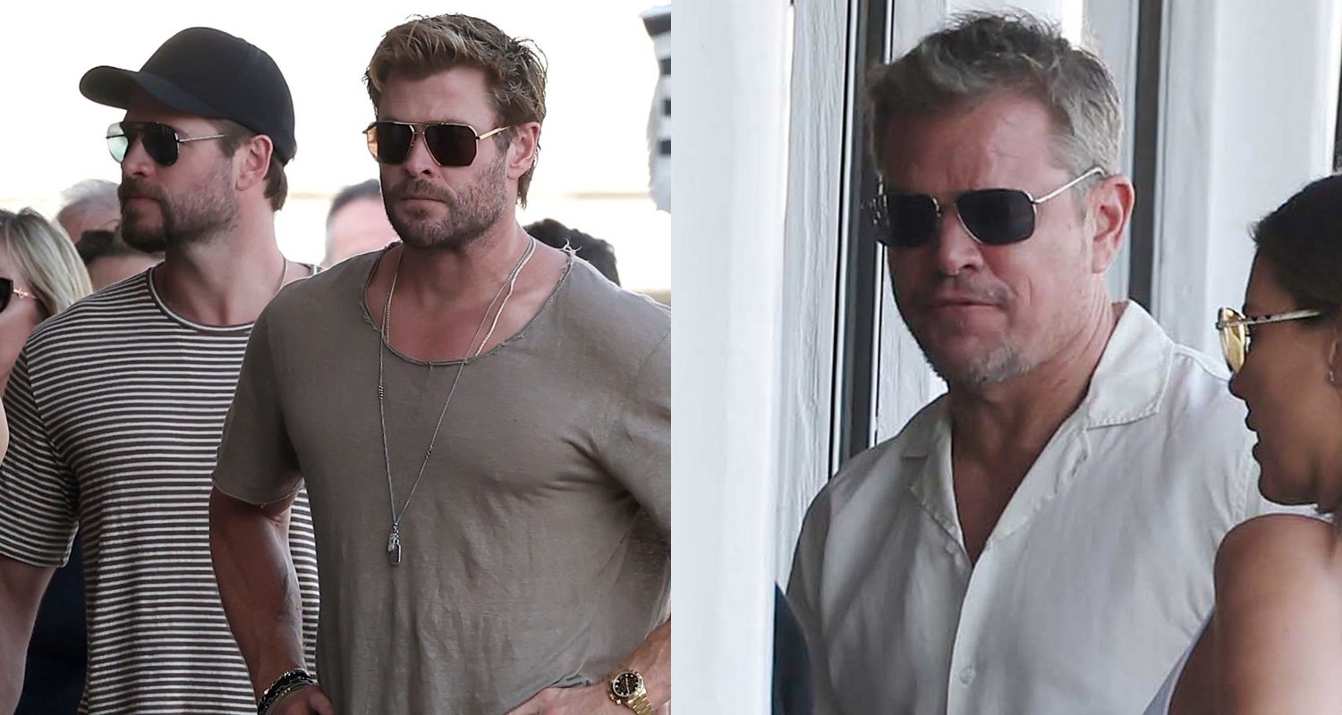 Chris & Liam Hemsworth Grab Dinner with Matt Damon While on Vacation in Mykonos | Chris ...