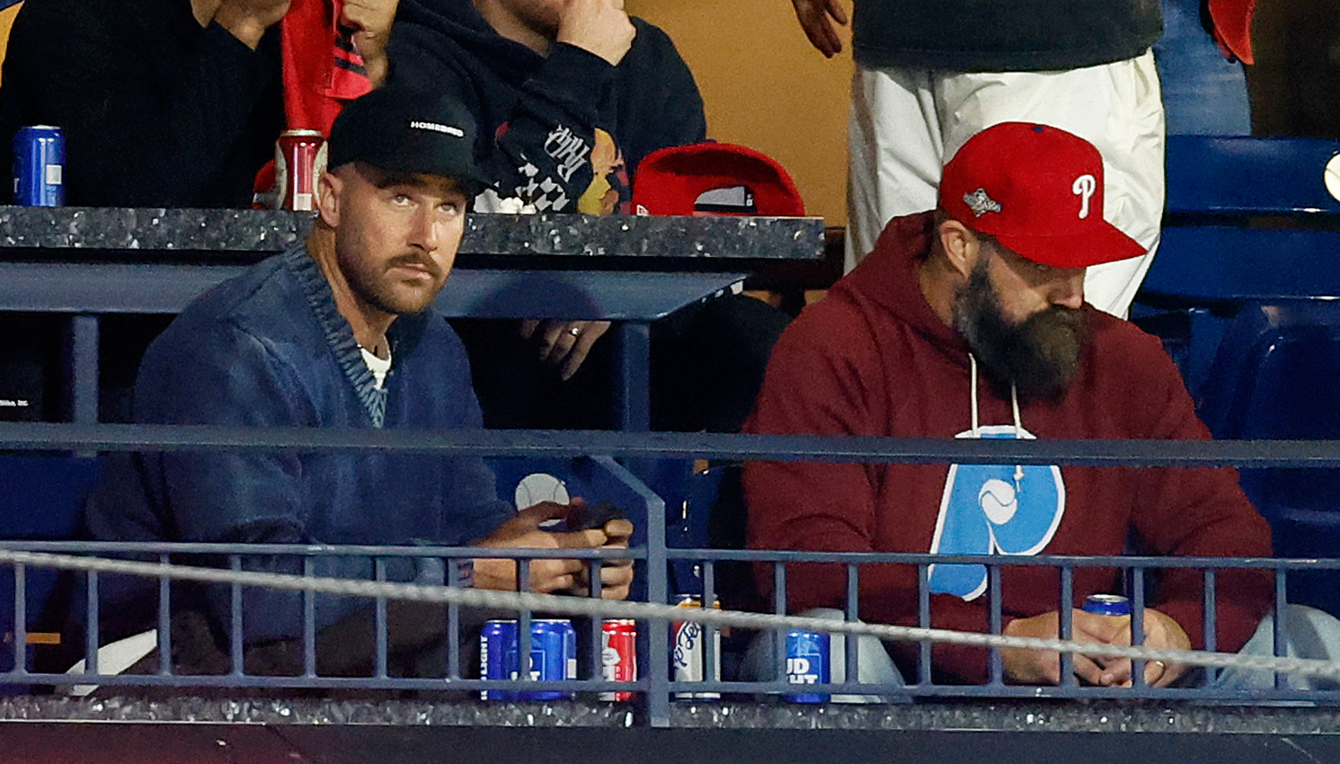 Travis Kelce Joins Brother Jason to Cheer on Phillies at Baseball Game ...
