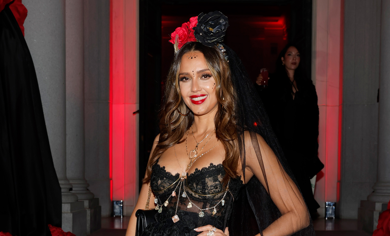 Jessica Alba Dresses Festively for Dia de Muertos Party Thrown By Friend Carlos Eric Lopez ...
