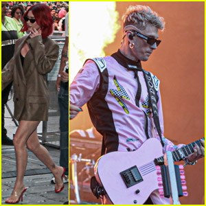 Megan Fox Cheers on Machine Gun Kelly’s Set During GP Week, Wears a ...