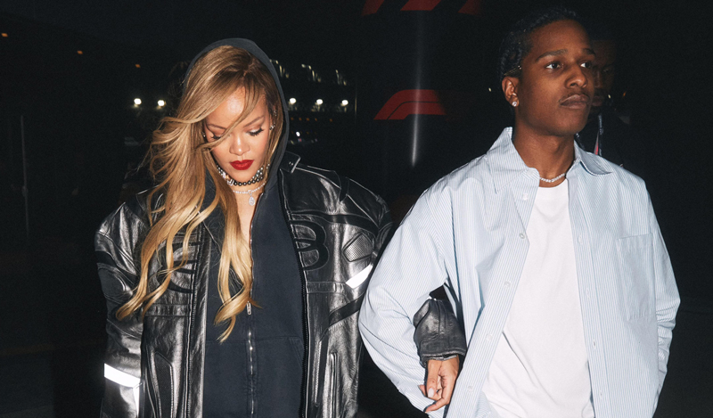 Rihanna Looks Chic in a Racing Jacket for F1 Vegas Appearance with A$AP ...