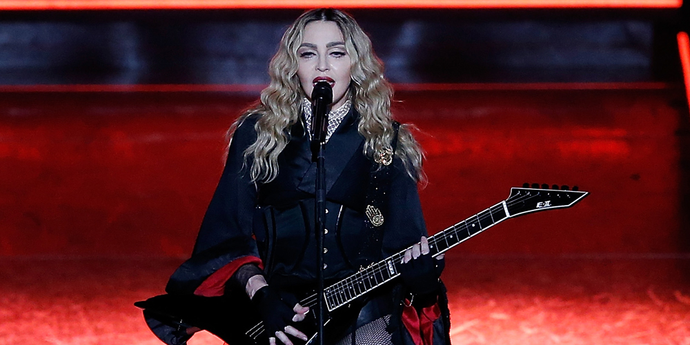 Madonna Falls Onstage During ‘Celebration Tour,’ Handles It Like a Pro ...