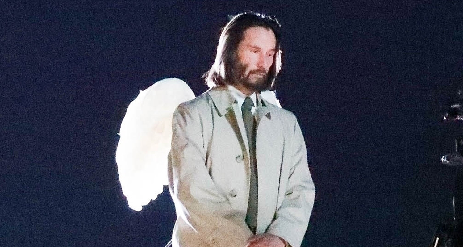 Keanu Reeves Wears Angel Wings While Filming ‘Good Fortune’ in L.A ...