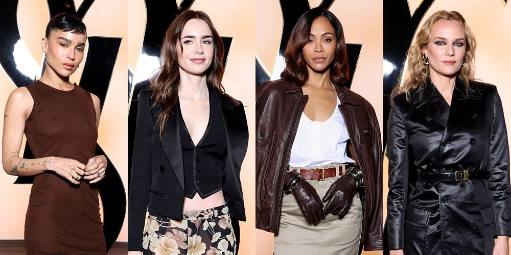 Zoe Kravitz, Lily Collins, & More Wear Bold Looks at Saint Laurent’s ...