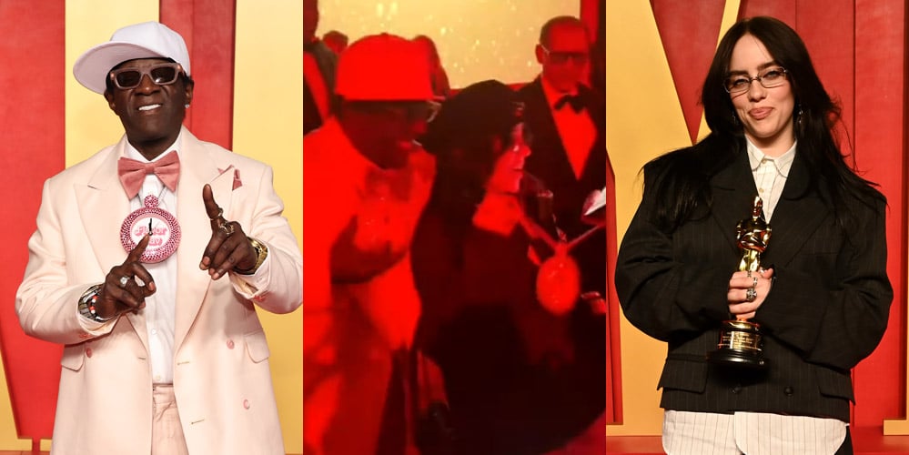 Flavor Flav Gifts Custom Clock Necklace to Billie Eilish at Vanity Fair ...