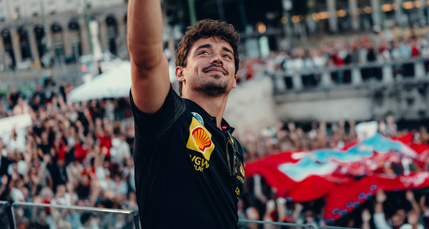 Charles Leclerc Unveils Custom Tifosi Flag to Ferrari Fans Ahead of ...