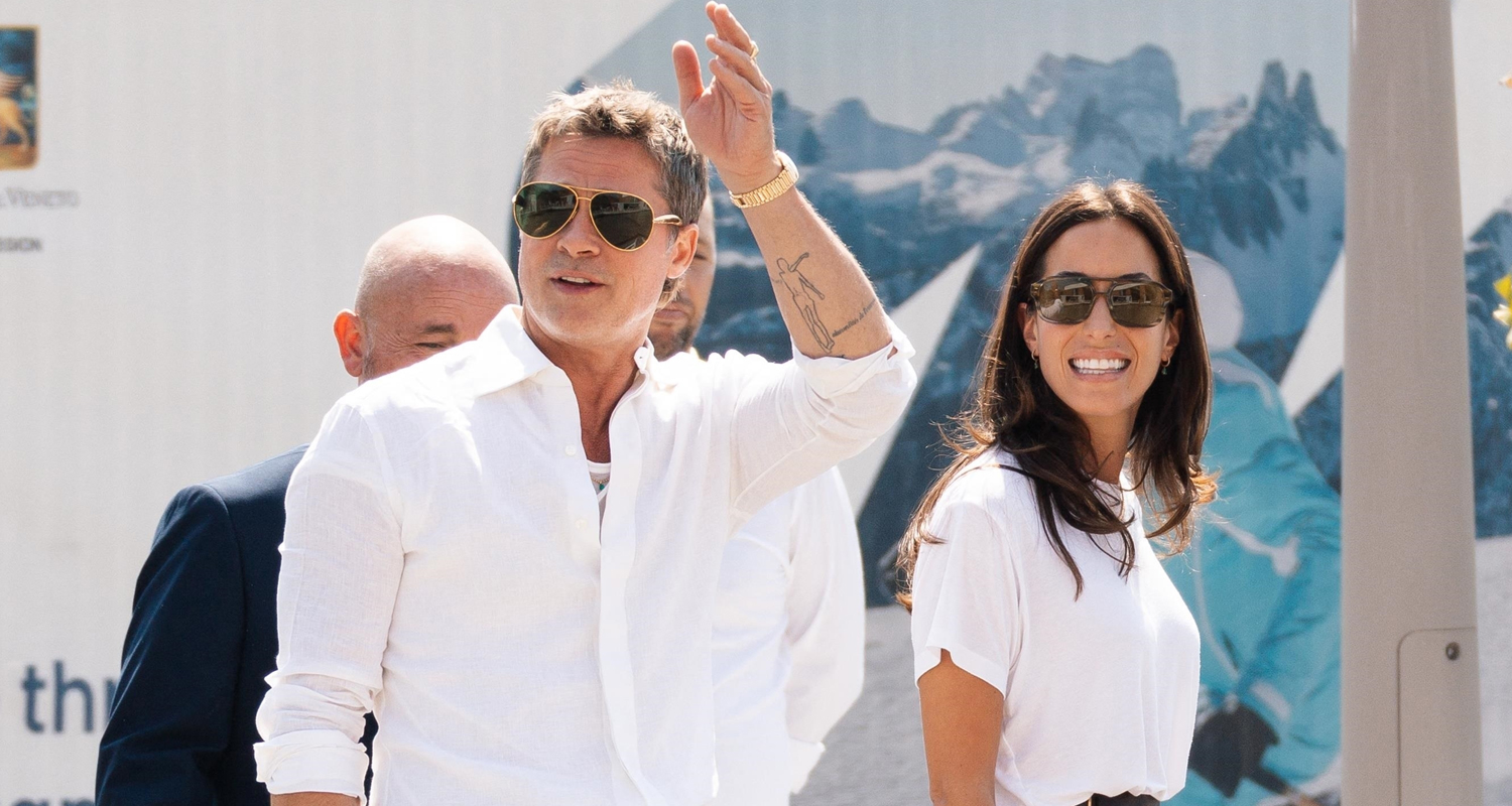 Brad Pitt & Girlfriend Ines de Ramon Coordinate Outfits as They Arrive ...