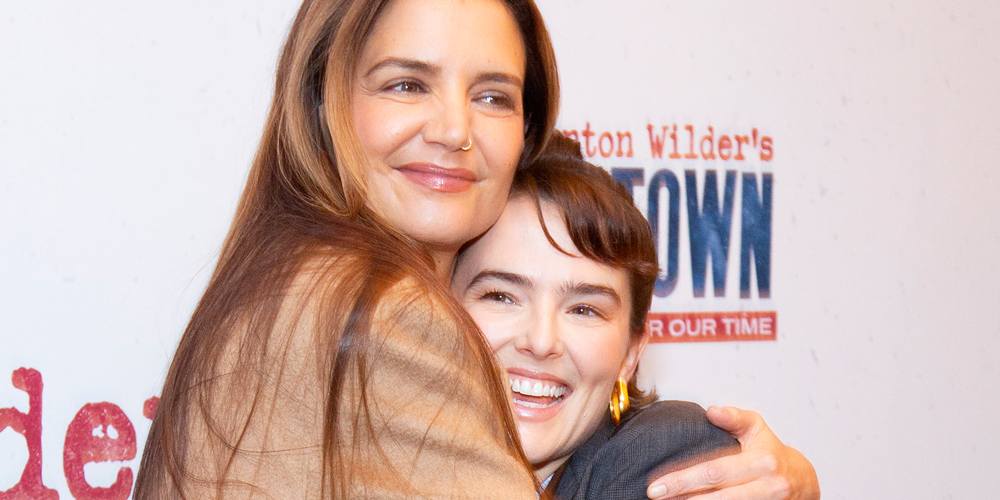 Katie Holmes & Zoey Deutch Share a Hug at ‘Our Town’ Photocall | Billy ...
