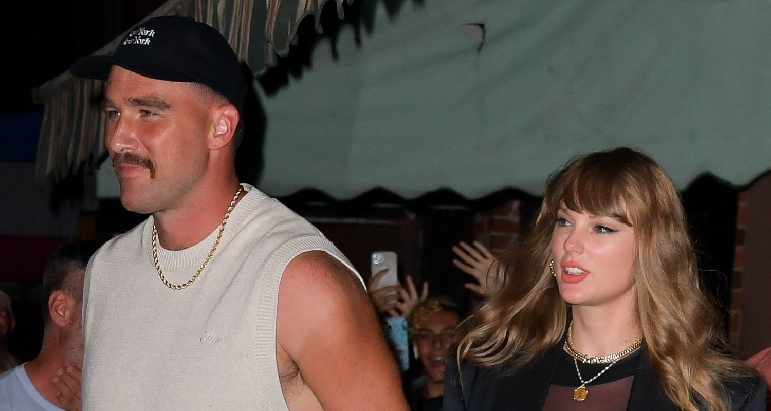 Taylor Swift & Travis Kelce Hold Hands While Leaving Pizza Date Night ...