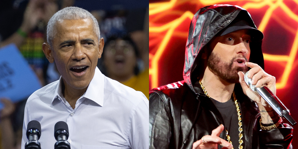 Barack Obama Raps Eminem’s ‘Lose Yourself’ at Detroit Harris-Walz Rally ...