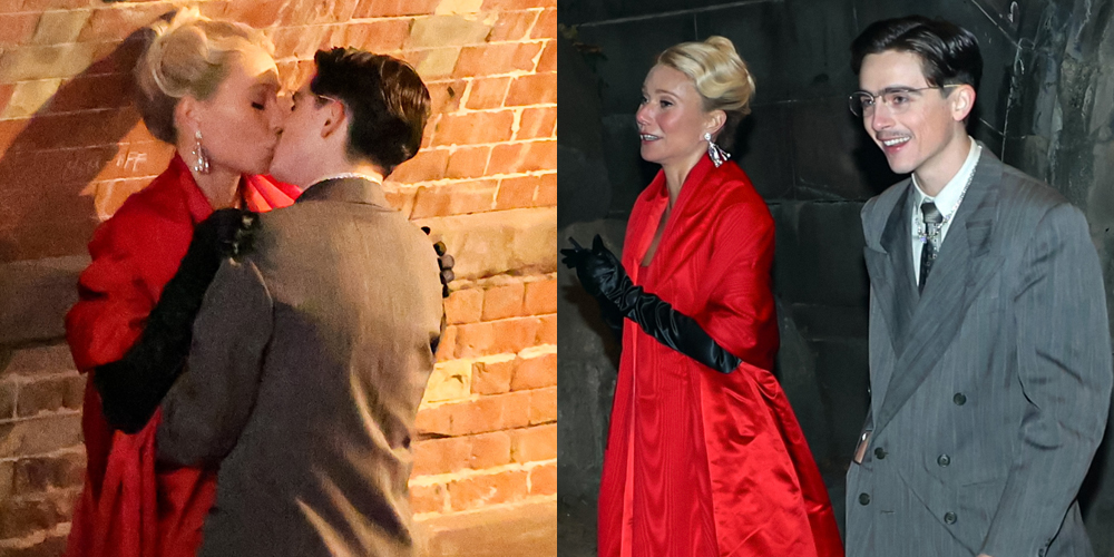 Timothee Chalamet & Gwyneth Paltrow Kiss on ‘Marty Supreme’ Set While Filming Night Scenes in ...