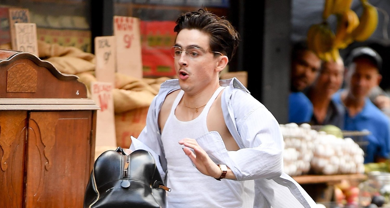 Timothee Chalamet Runs Around Streets of NYC Filming Scenes for ‘Marty Supreme’ | Marty Supreme ...
