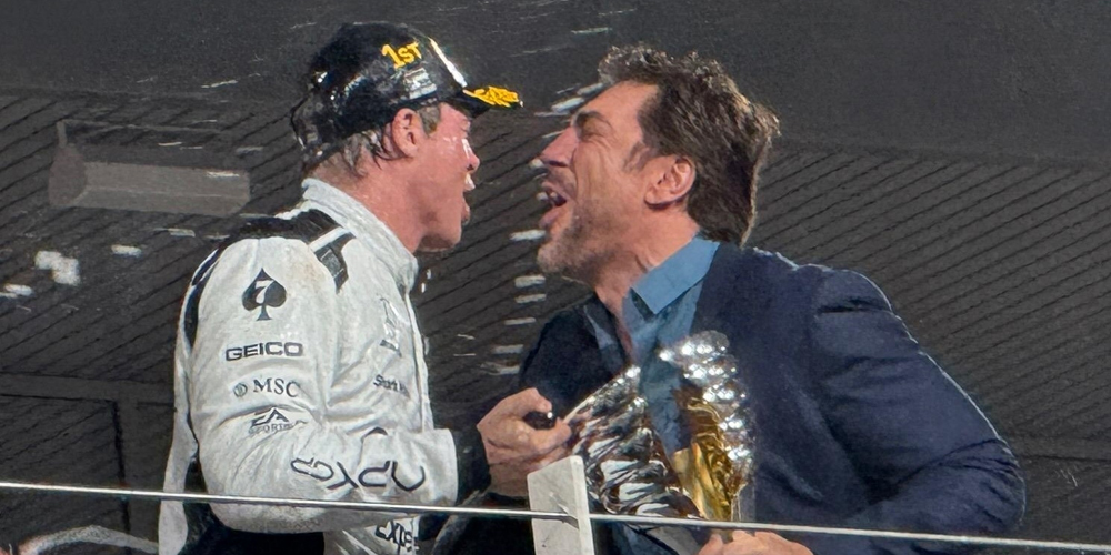 Brad Pitt & Javier Bardem Film ‘F1′ Movie Scenes With Charles Leclerc ...