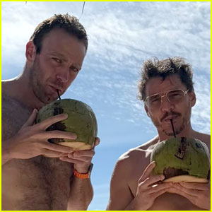 Pedro Pascal Goes Shirtless on the Beach with Composer Brandon Campbell ...