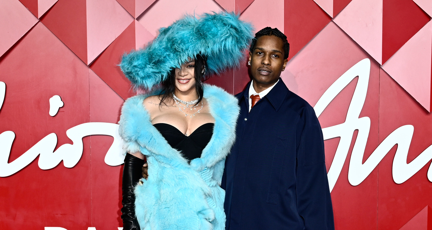 Rihanna Wows in Furry Blue Outfit for Fashion Awards 2024 with Partner ...