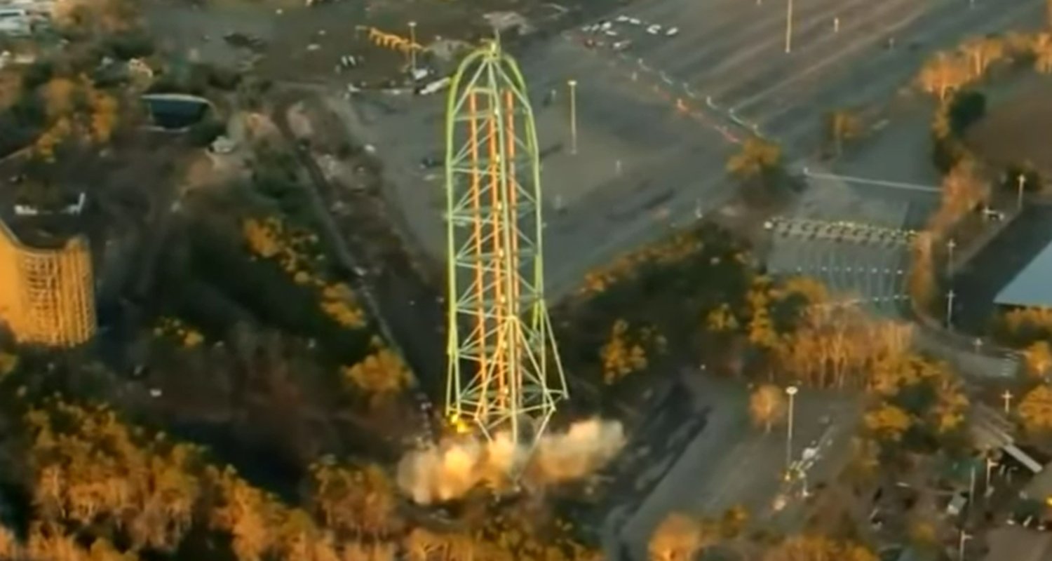 Six Flags Demolishes Kingda Ka Roller Coaster with Implosion – Watch ...