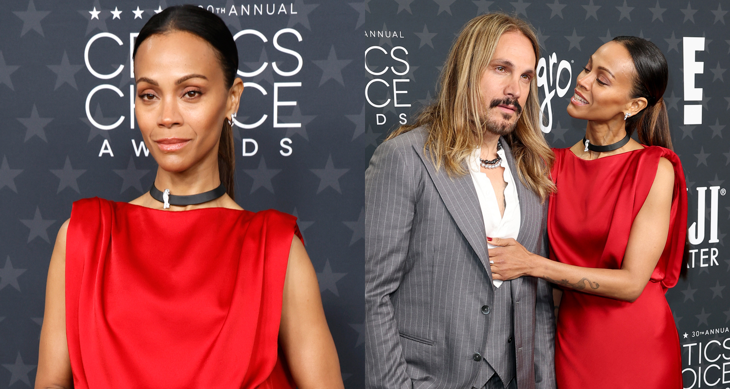 Zoe Saldana is Ravishing in Red at Critics Choice Awards 2025 with ...