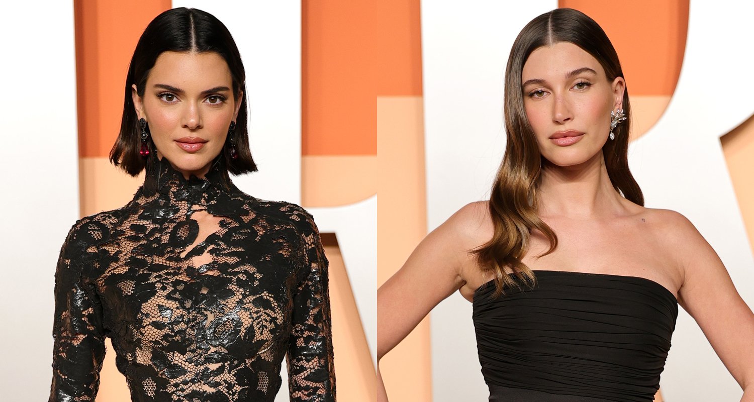 Kendall Jenner & Hailey Bieber Match in Black at Vanity Fair Oscars Party 2025 | 2025 Oscars ...