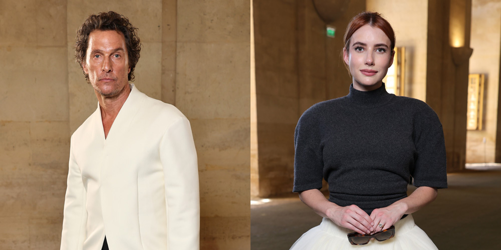 Matthew McConaughey & Emma Roberts Chat It Up in Jacquemus Front Row at ...