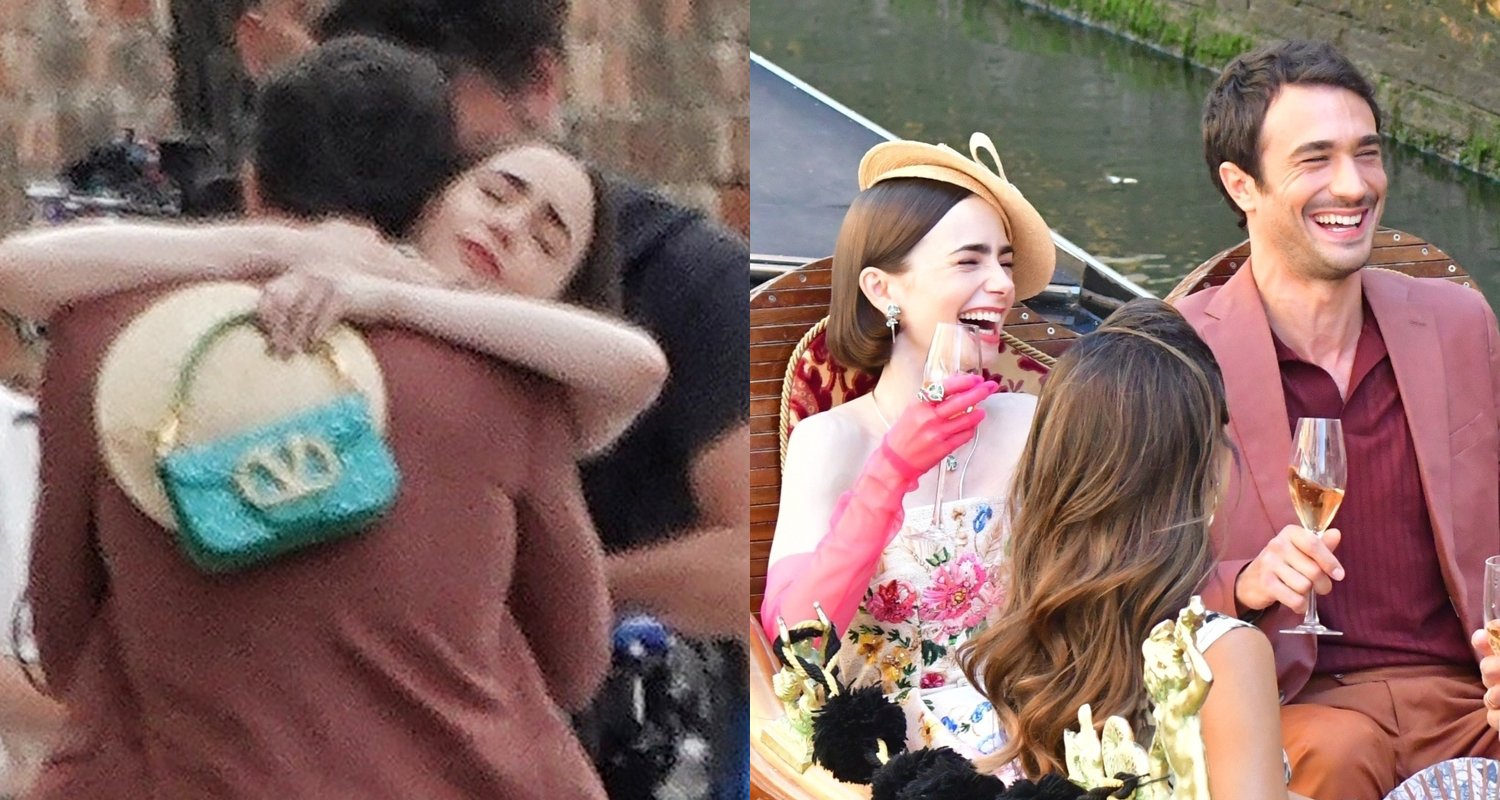 Lily Collins & Eugenio Franceschini Share Romantic Embrace on ‘Emily in ...