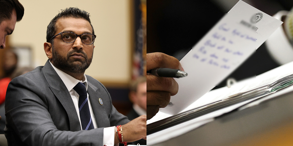 FBI Director Kash Patel’s Handwritten Notes From House Judiciary ...
