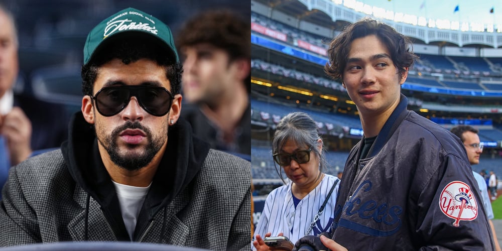 Bad Bunny & Sean Kaufman Attend Yankees-Blue Jays Playoff Game in NYC ...