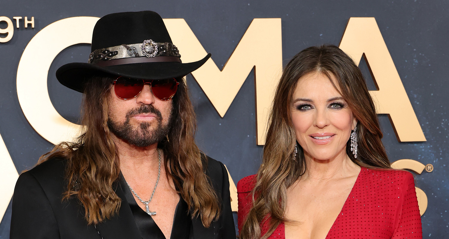 Billy Ray Cyrus & Elizabeth Hurley Hold Hands on CMA Awards 2025 Red ...