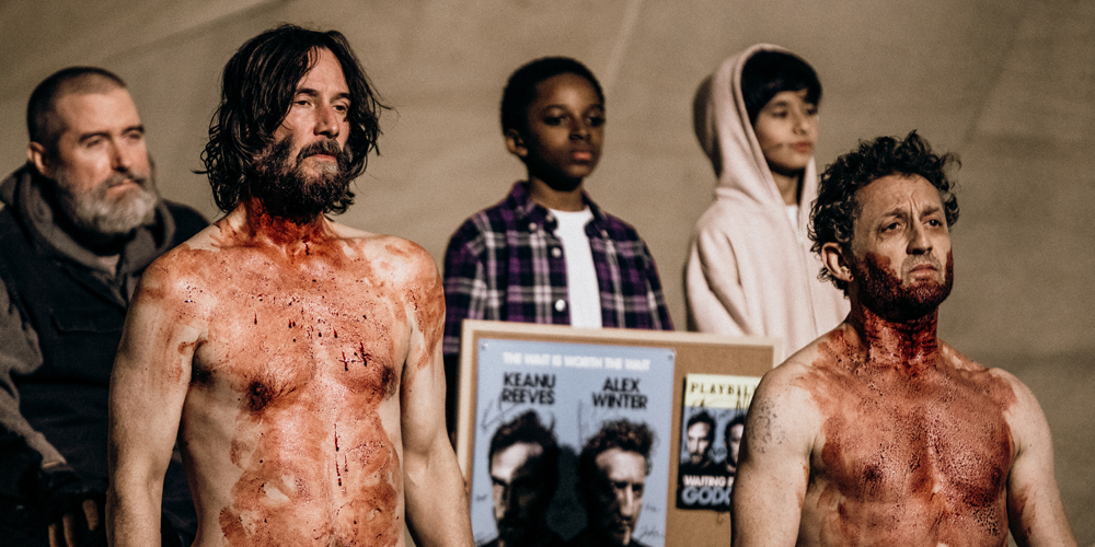 Keanu Reeves & Alex Winter Strip Down, Get Doused in Fake Blood for ...