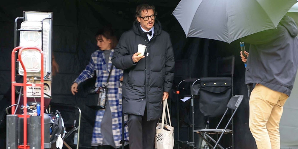 Pedro Pascal Warms Up Between Takes On Set Of ‘Behemoth!’ in LA | Pedro ...