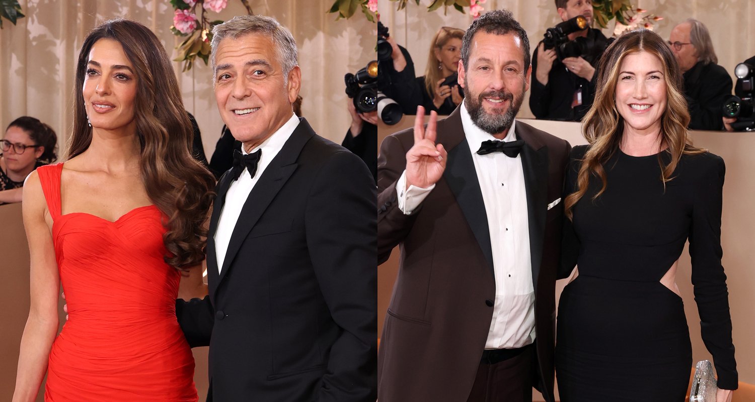 George Clooney & Adam Sandler Get Support from Their Wives at Golden ...